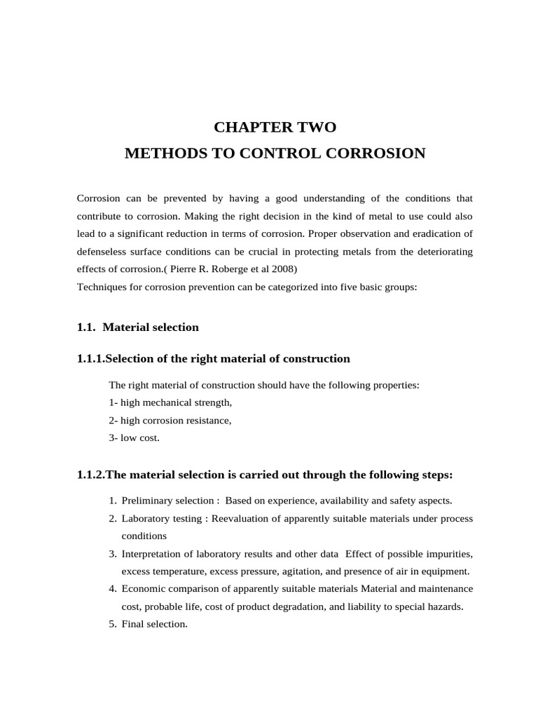 Method To Control Corrosion | PDF | Corrosion | Anode