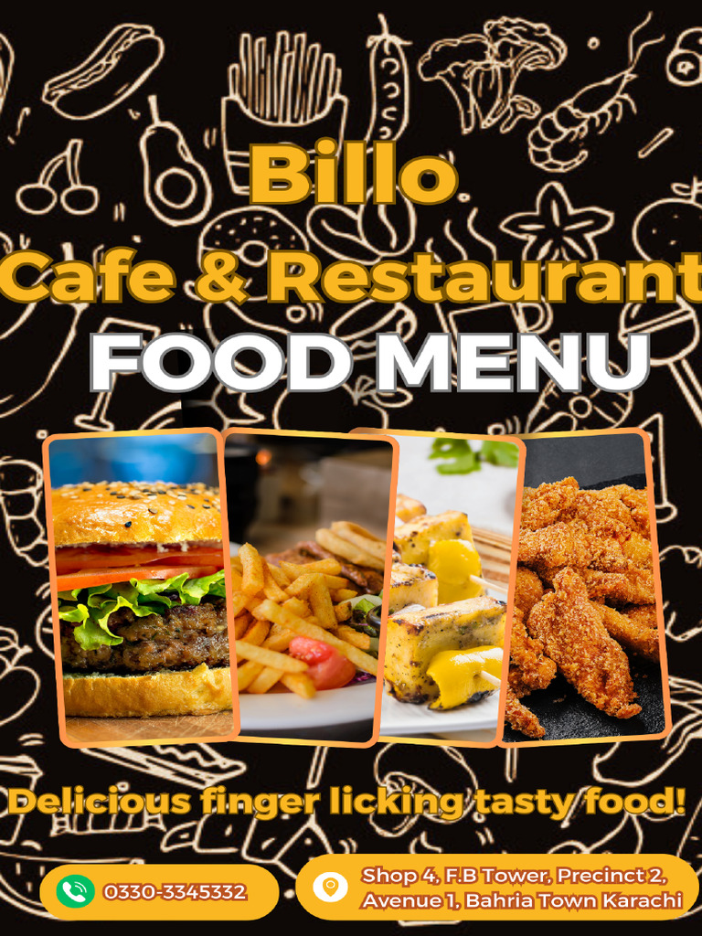Billo Cafe & Restaurant Menu | PDF | Hamburgers | Pasta