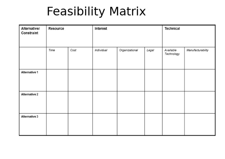 Feasibility Matrix Overview | PDF