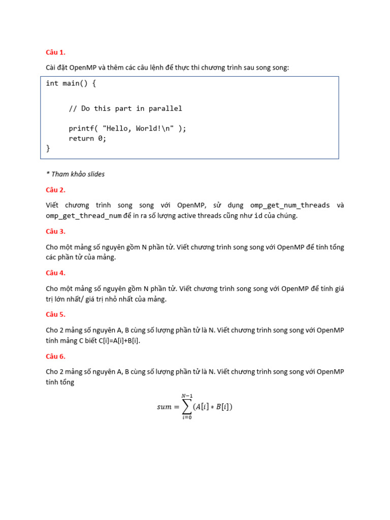 OpenMP Exercises | PDF