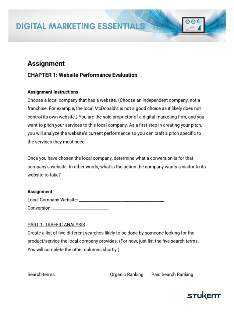 Chapter 1 Assignment_ Website Performance Evaluation | PDF