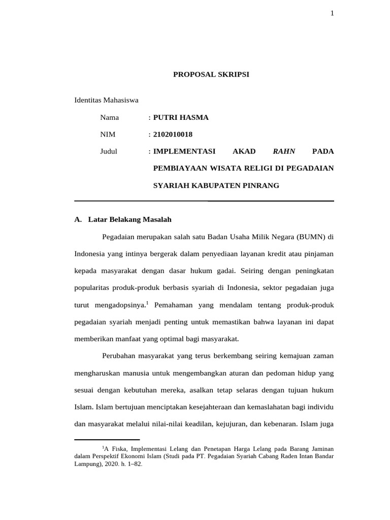 Proposal Putri | PDF