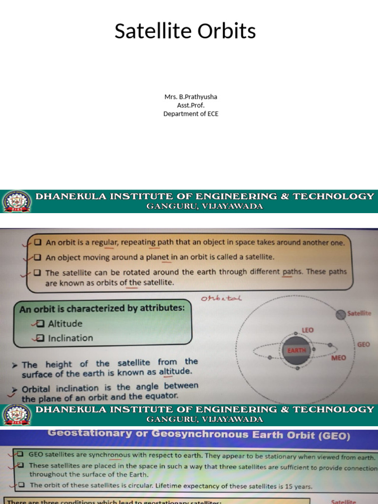 Satellite Orbits | PDF