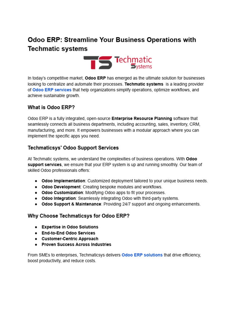 Techmatic Systems Article | PDF