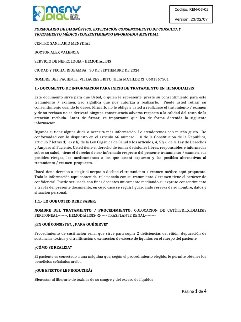 Villacres Brito Julia Matilde | PDF | Consentimiento informado ...