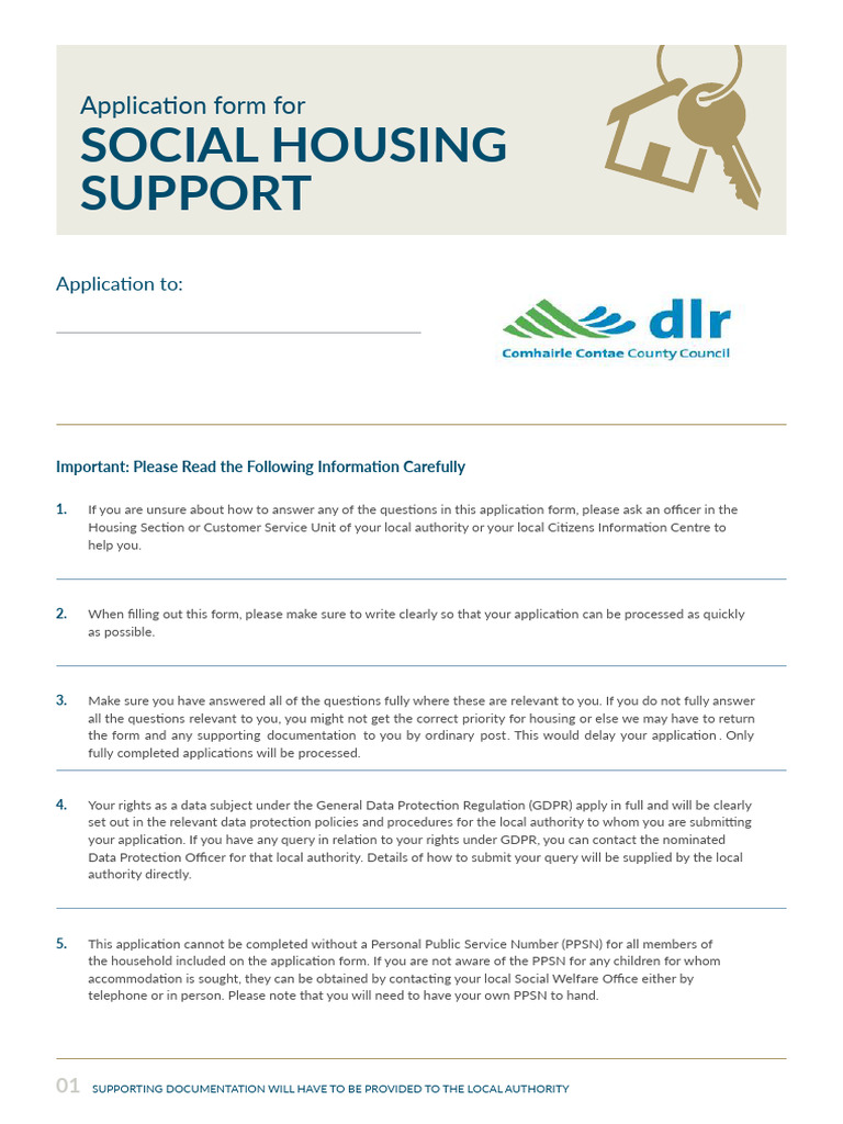 Social Housing Support Application Form | PDF