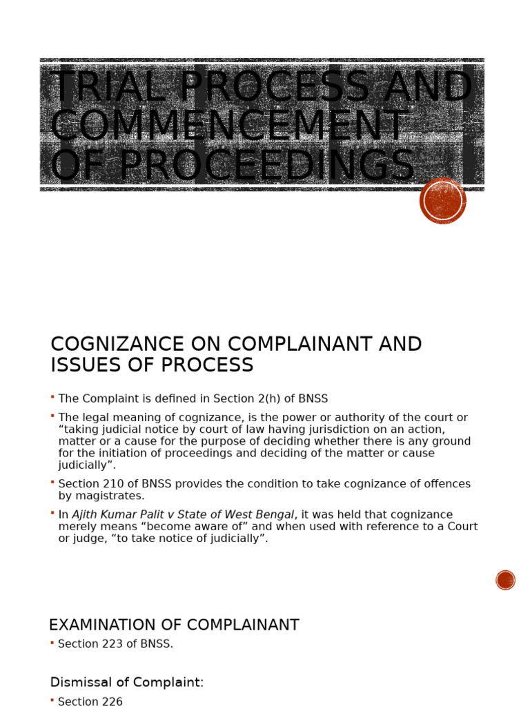 Trial Process and Commencement of Proceedings | PDF