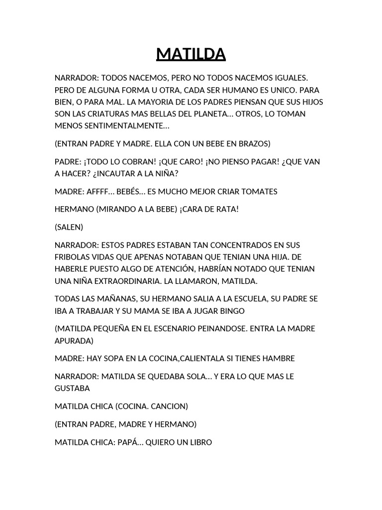 Matilda: Una Niña Extraordinaria | PDF | Películas dirigidas