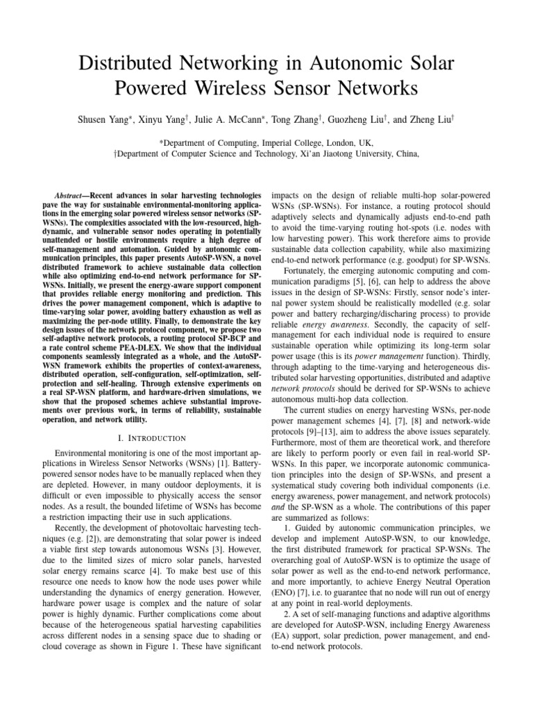 solar-JSAC | PDF | Wireless Sensor Network | Computer Network