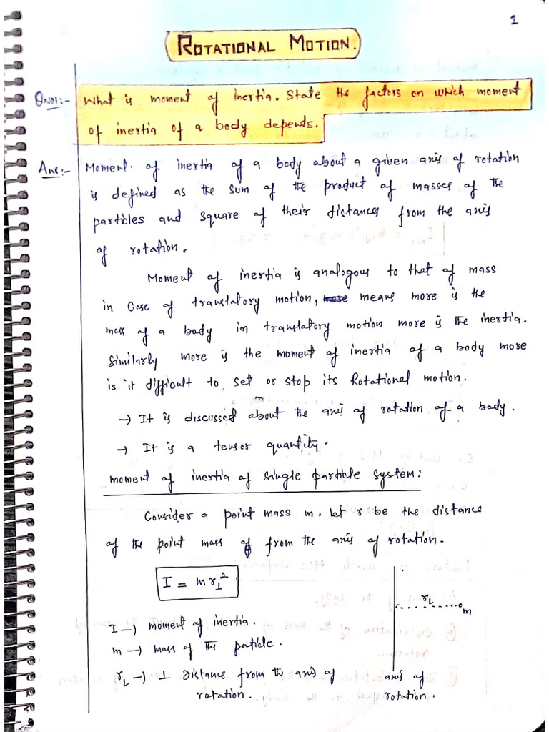 Rotational Motion Full Unit Class 11th | PDF