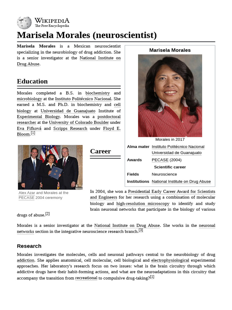 Marisela Morales: Neuroscientist Profile | PDF | Neuroscience