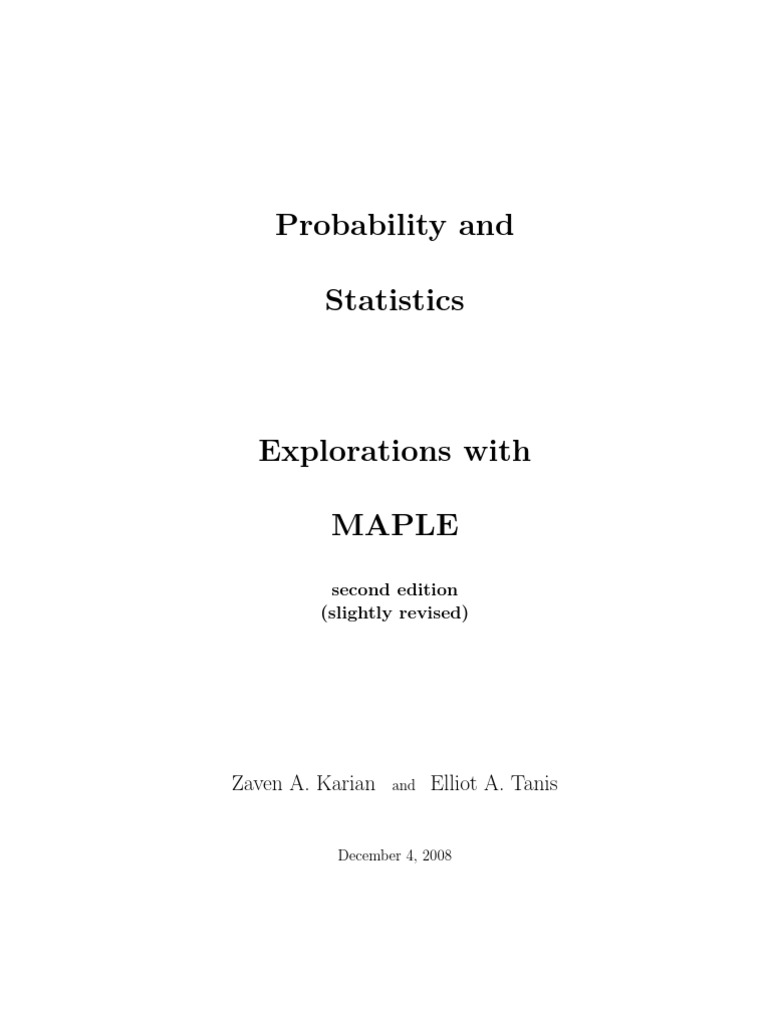 Maple Manual | Probability Distribution | Random Variable