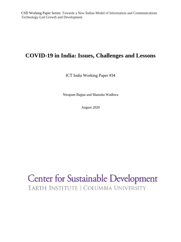 ICT India Working Paper 34 | PDF | Quarantine
