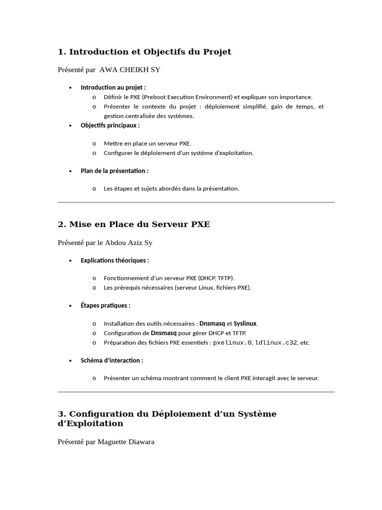 Introduction Et Objectifs Du Projet: Présenté Par AWA CHEIKH SY | PDF ...