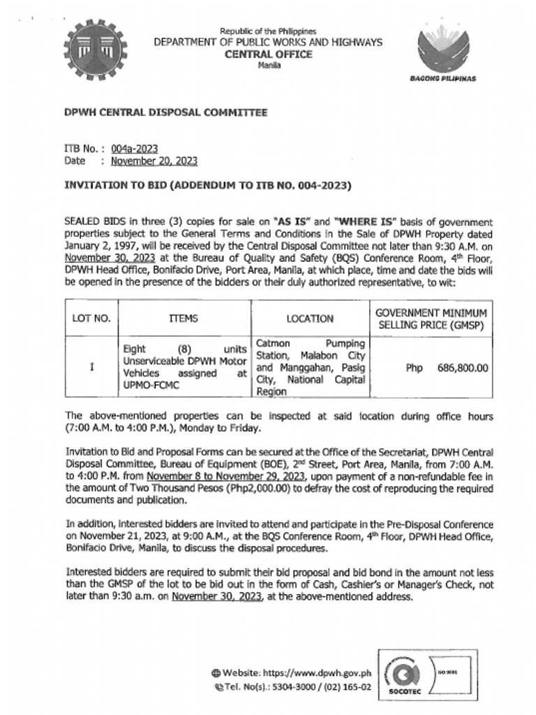 Itb No.004a-2023 | PDF