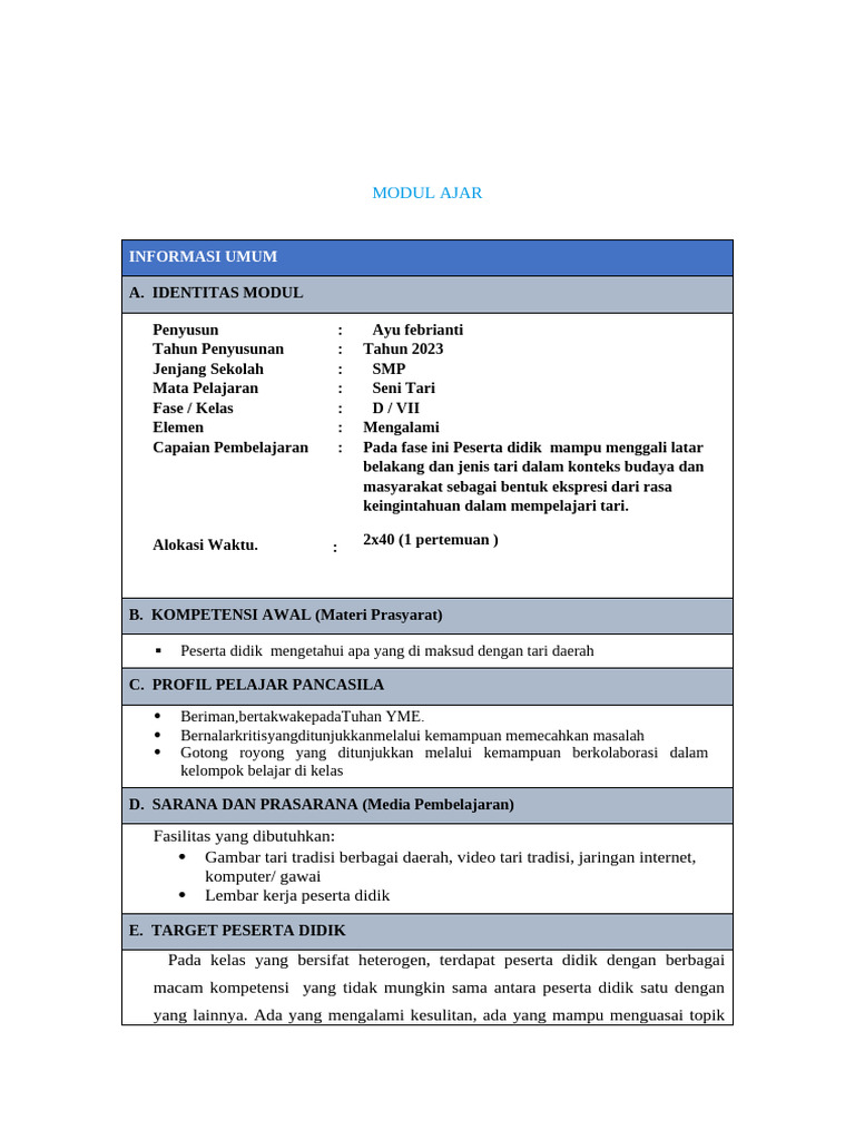 Modul Ajar Fiks | PDF