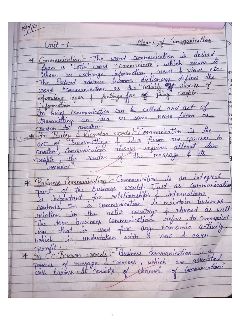 BCA 1st Sem Business Communication Notes | PDF