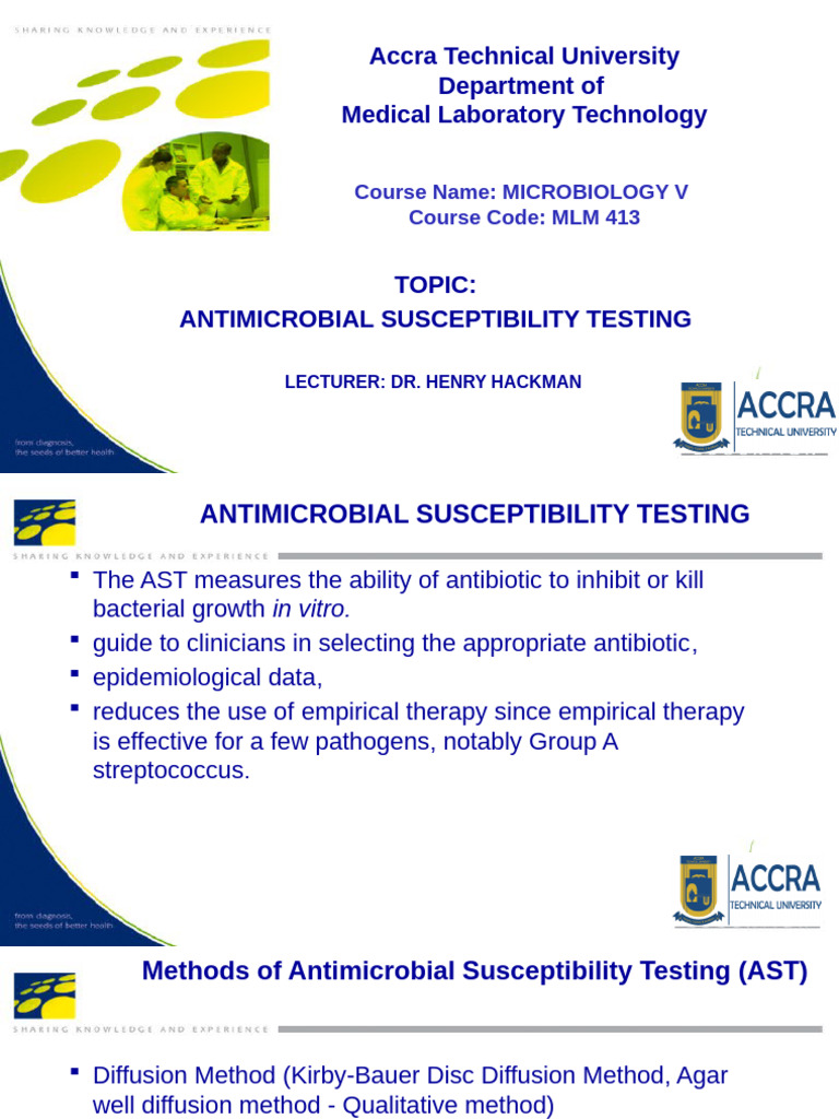 Antimicrobial Susceptibility Testing Guide | PDF | Clinical Medicine ...