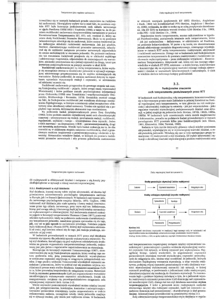 6.1 Strelau, Temperament Jako Regulator Zachowania Z Perspektywy Półwiecza Badań 77-95) | PDF