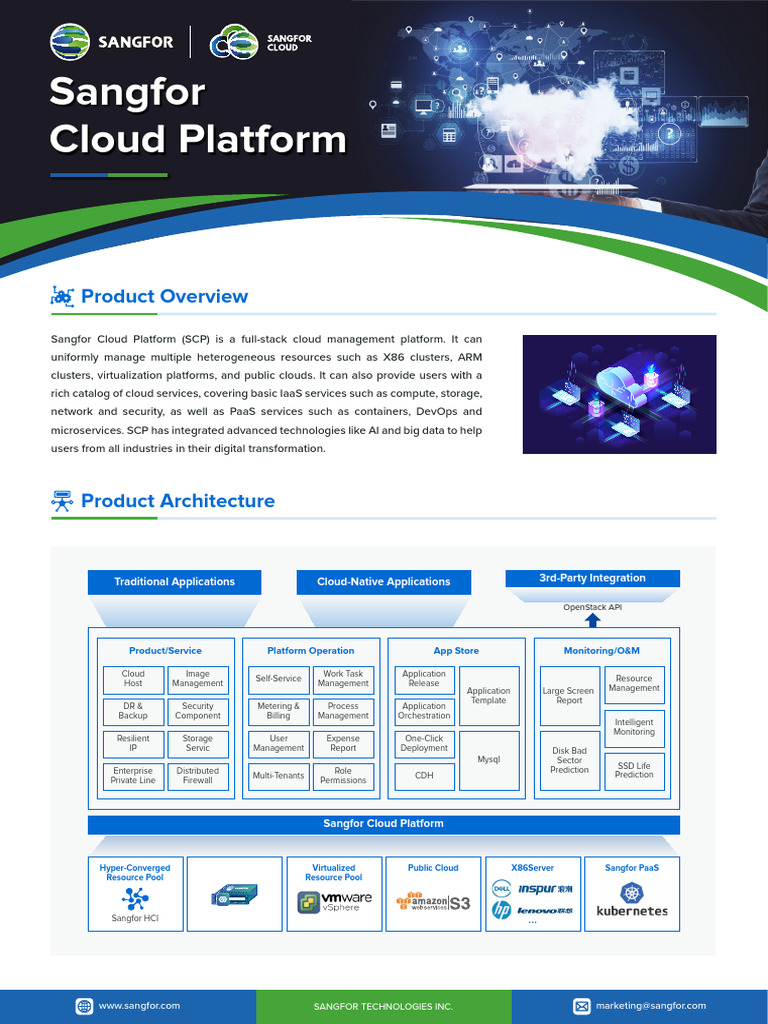 Sangfor-Cloud-Platform (SCP) - Brochure | PDF | Cloud Computing | Open Stack