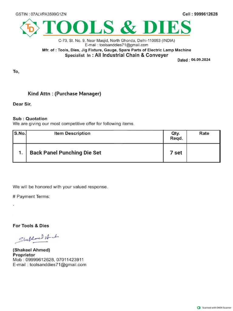 Empire Home Appliances Quotation | PDF