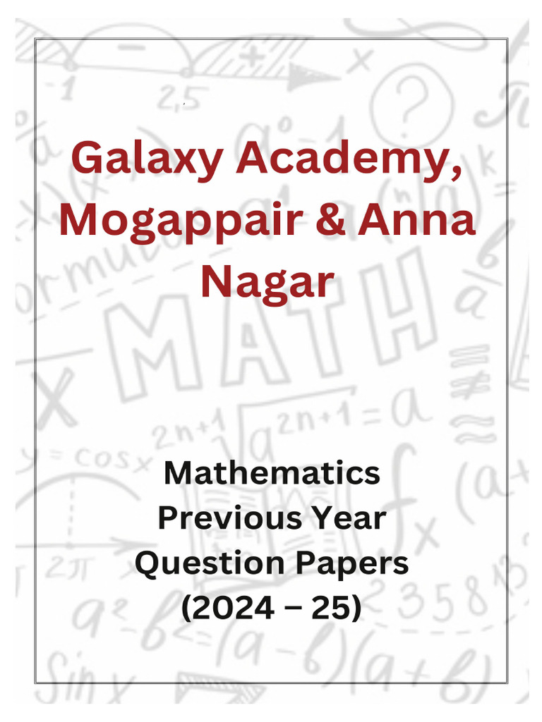 Board PYQs Final - Galaxy | PDF | Line (Geometry) | System Of Linear ...