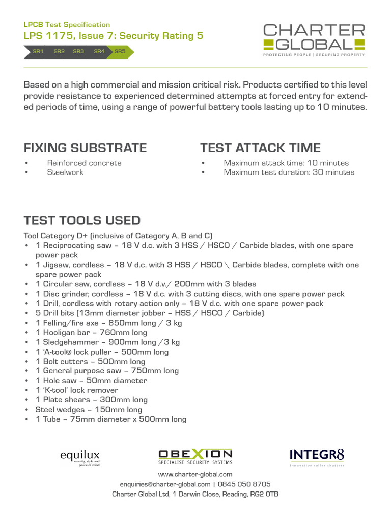 LPCB Test Specification SR5 | PDF