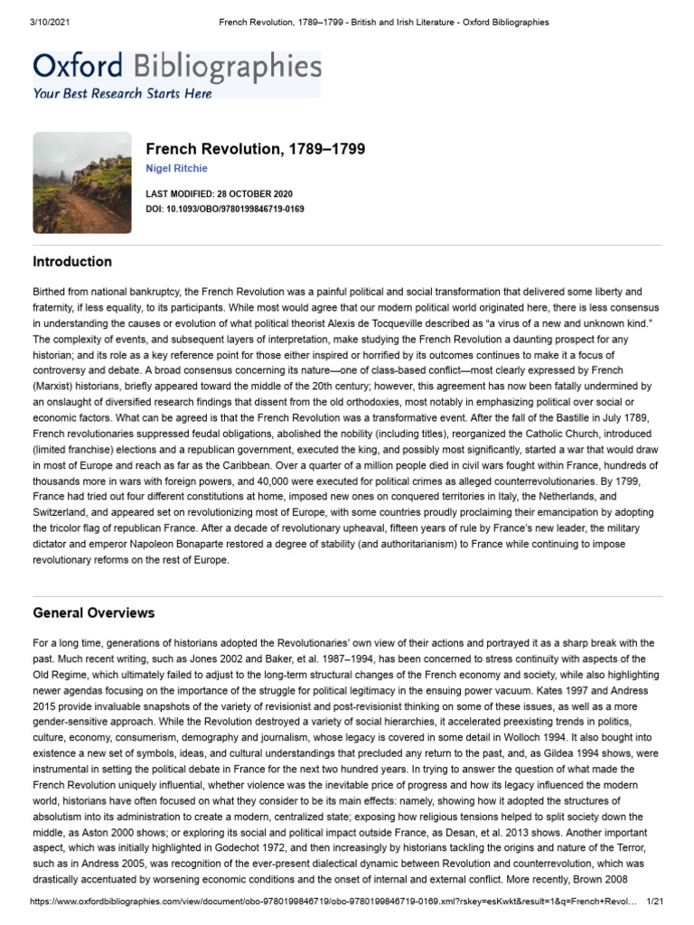French Revolution 1789 1799 | PDF | French Revolution | Marxism