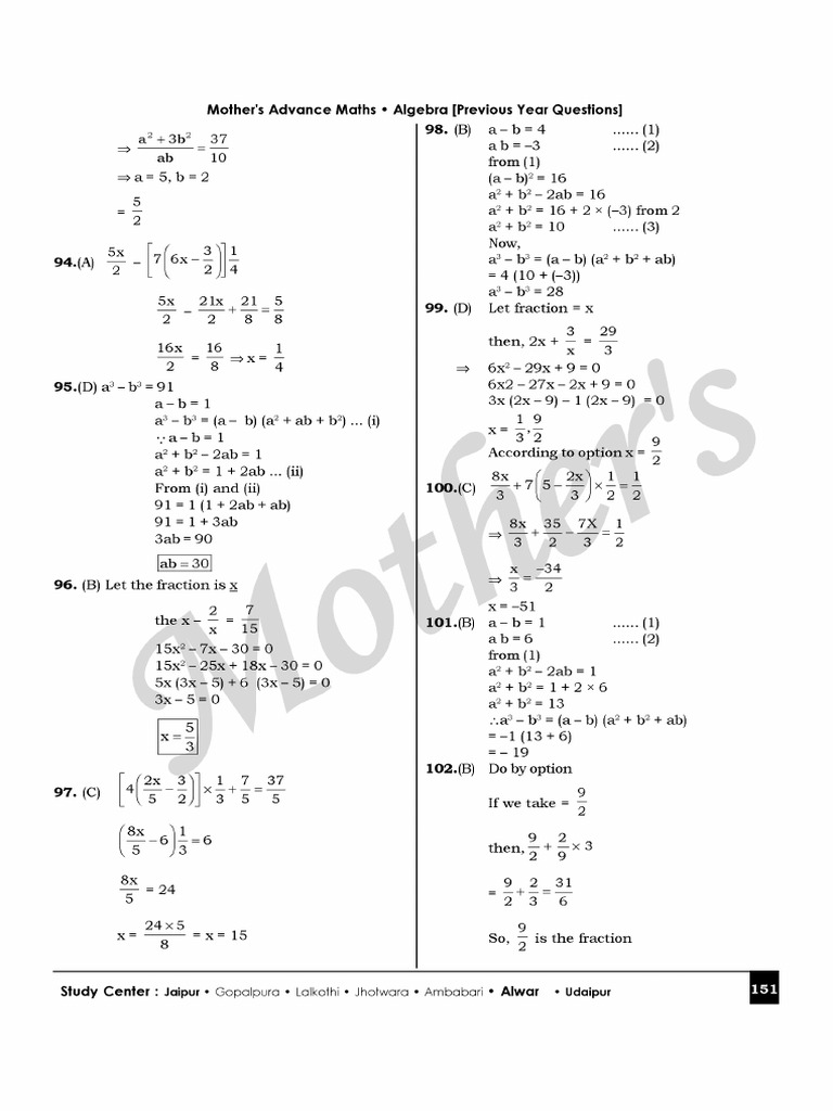 Algebra (151-200) | PDF
