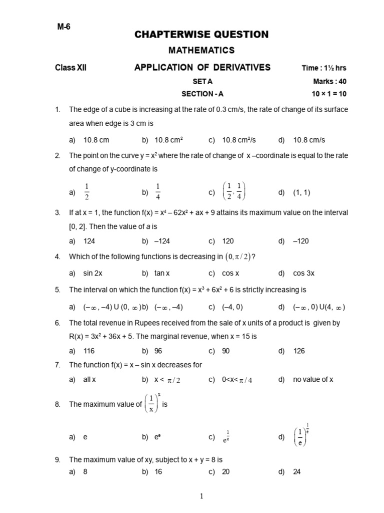 Application of Derivatives | PDF | Derivative | Mathematical Concepts