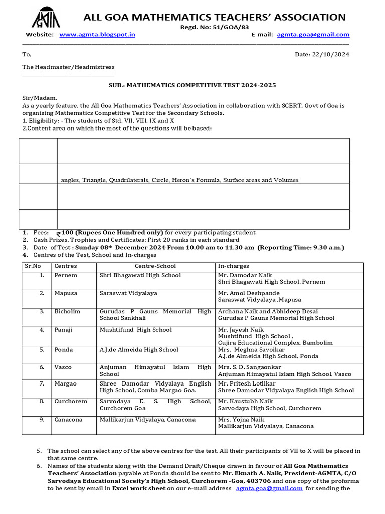 MCT_Circular_2024 | PDF | Equations | Area