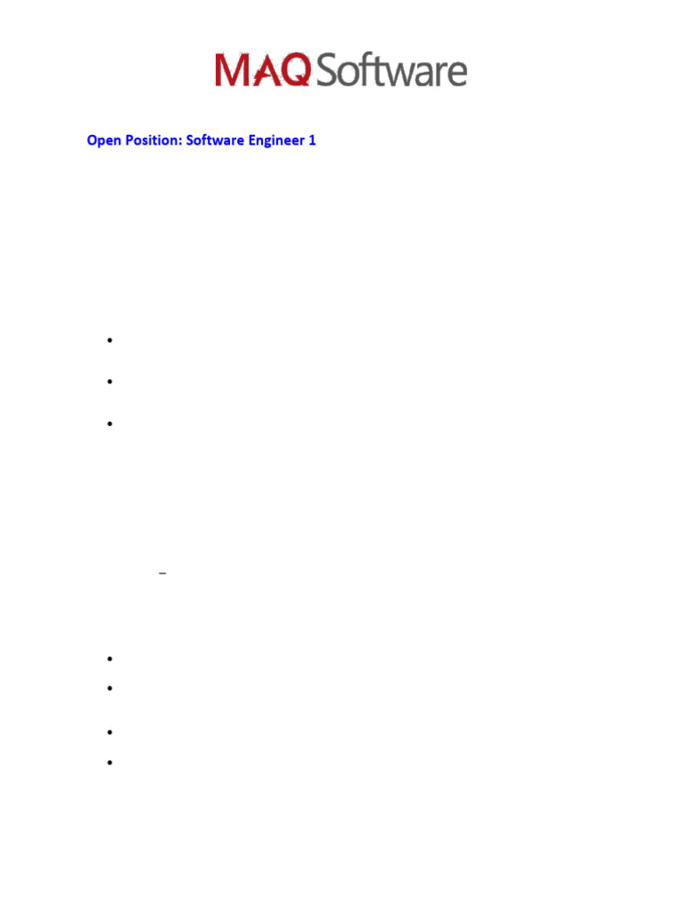 MAQ Software_Job Description_Software Engineer 1_High Pot 2025 (1) | PDF | Microsoft Azure ...