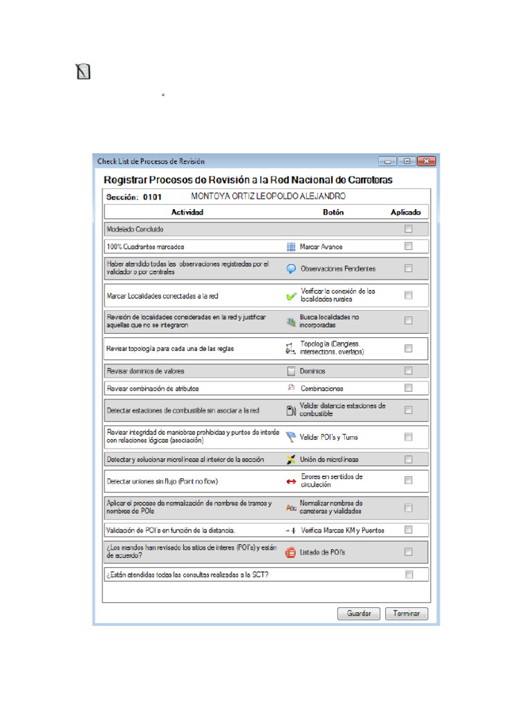 Herramienta Check List de Procesos de Revision | PDF