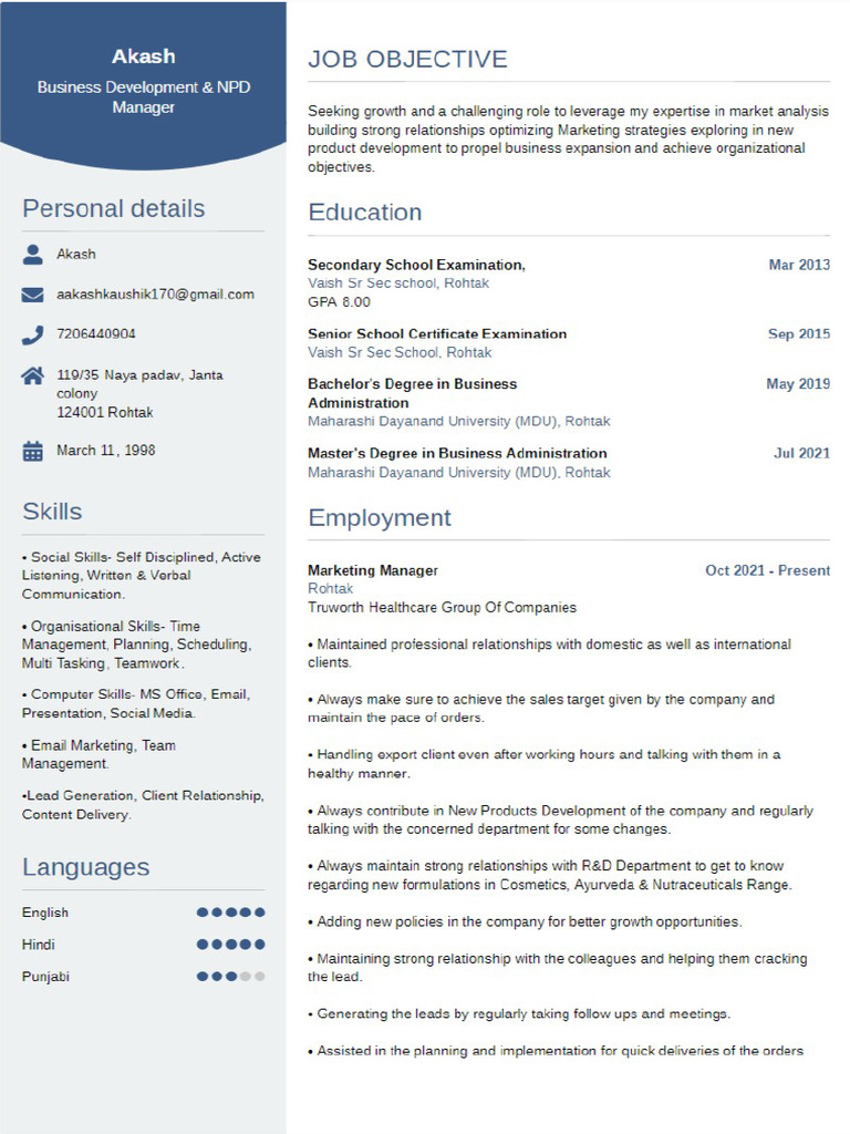 Akash Kaushik CV | PDF