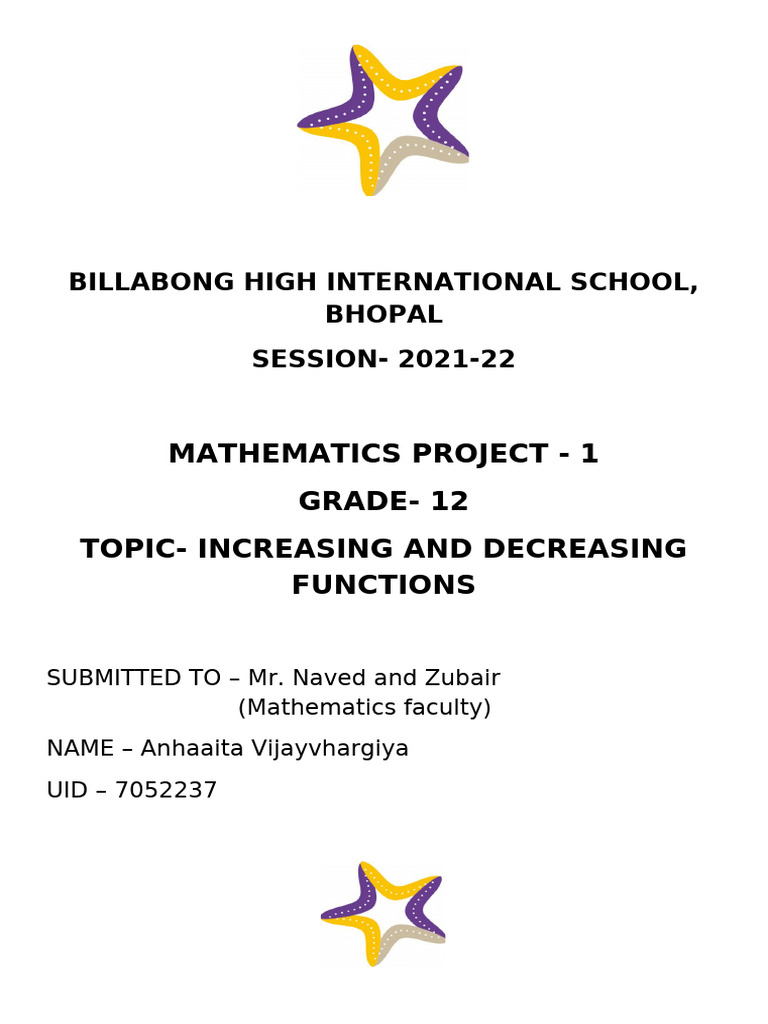 Maths Project 1 and 2 | PDF | Marginal Cost | Average Cost