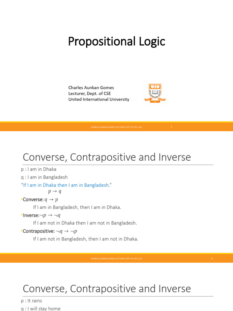 Propositional Logic (Part 2) | PDF | Interpretation (Philosophy) | Logic