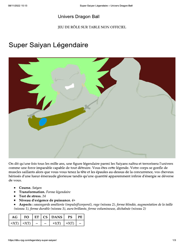 85 - Super Saiyan Légendaire – Univers Dragon Ball | PDF | Dragon Ball