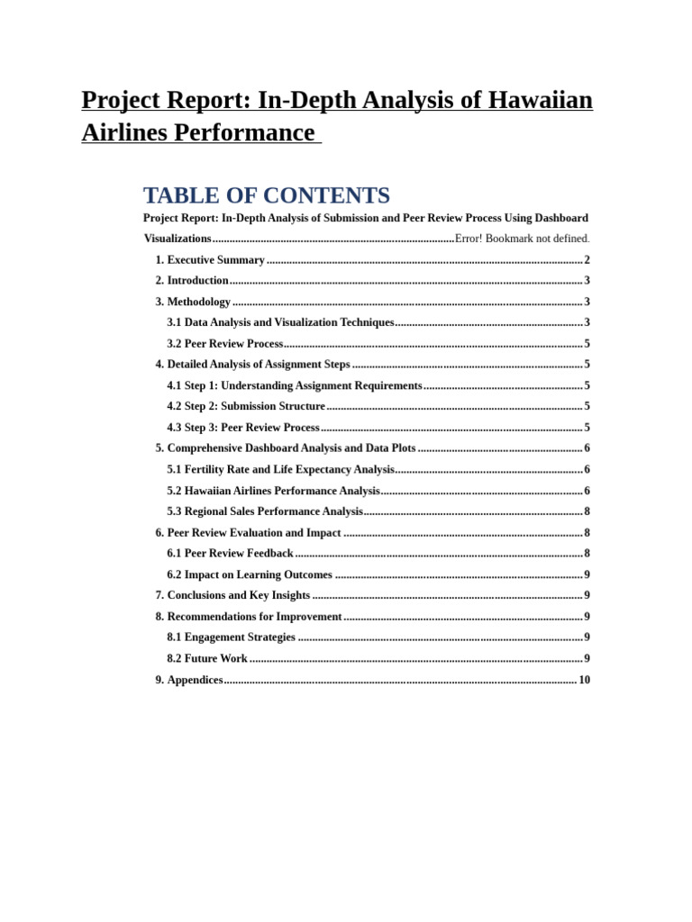 Hawaiian Airlines Performance Dashboard Report | PDF | Data Analysis | Data