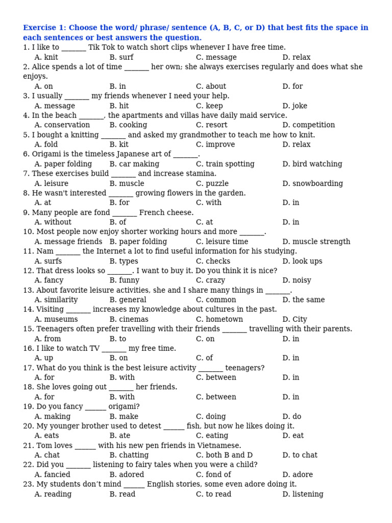 ôn tập từ vựng cki 1 | PDF