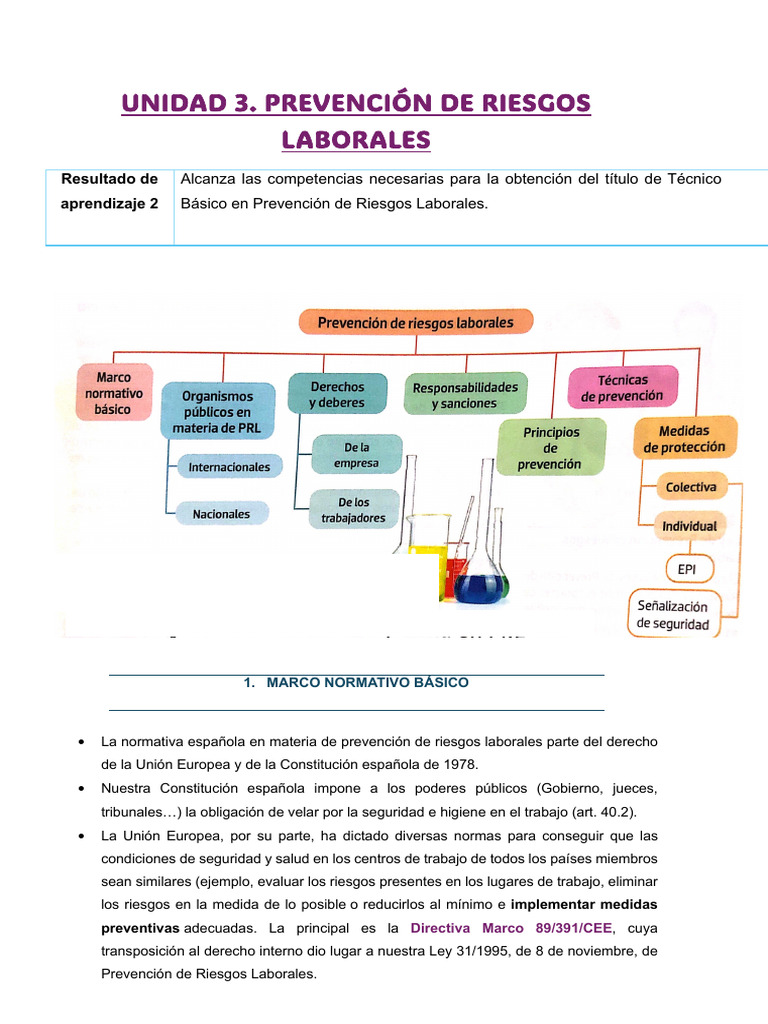 Unidad 3. Prevención de Riesgos Laborales | PDF | Trabajo temporal | Derecho laboral