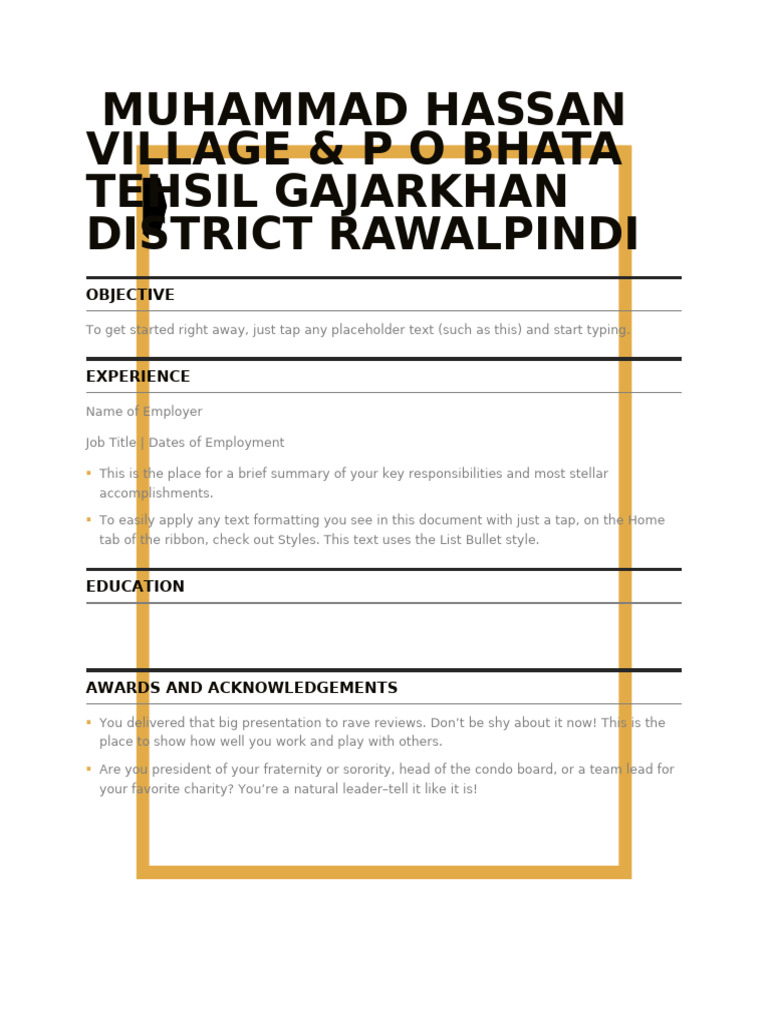 Muhammad Hassan Village & P O Bhata Tehsil Gajarkhan District ...