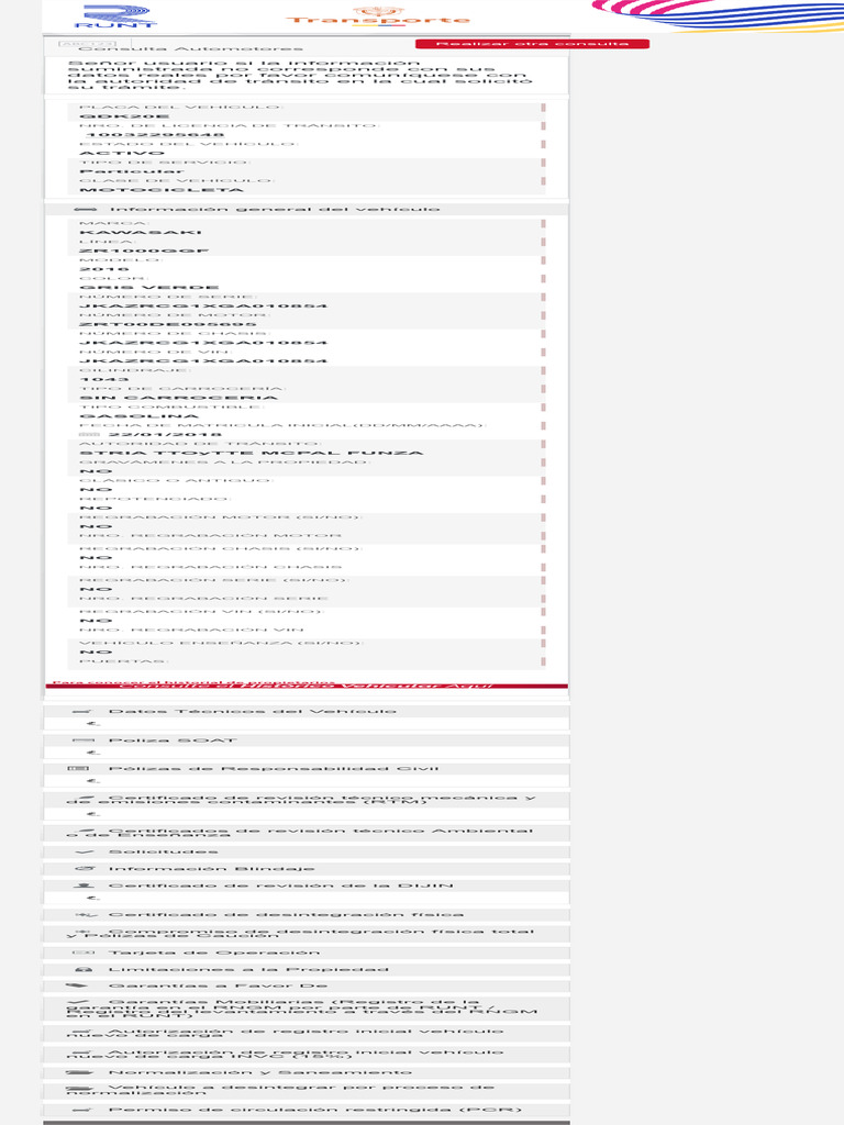 Consulta Ciudadano - RUNT | PDF