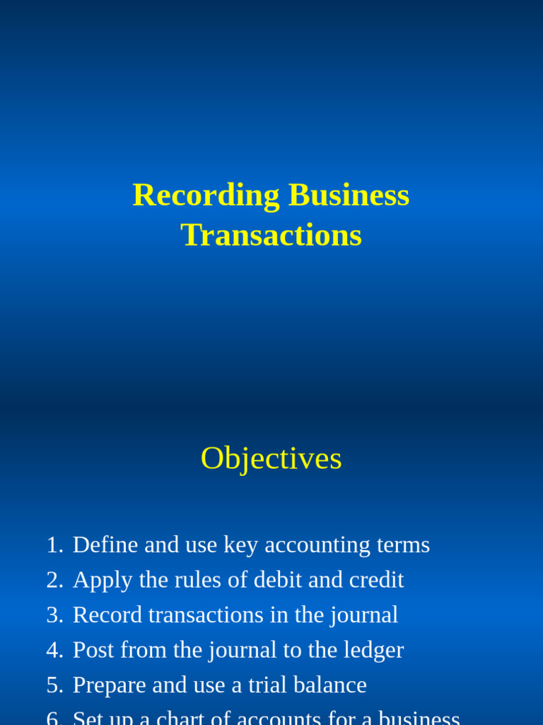 Recording Business Transactions Guide | PDF | Debits And Credits ...