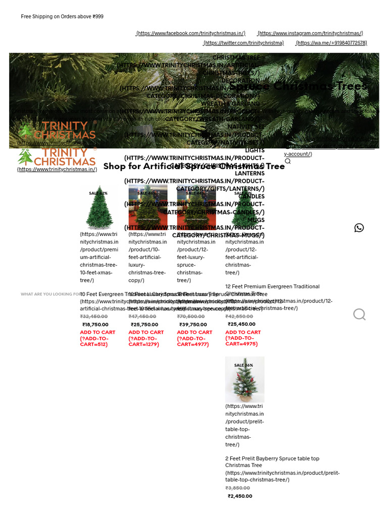 Buy India's No.1 Realistic Artificial Spruce Christmas Trees | PDF ...