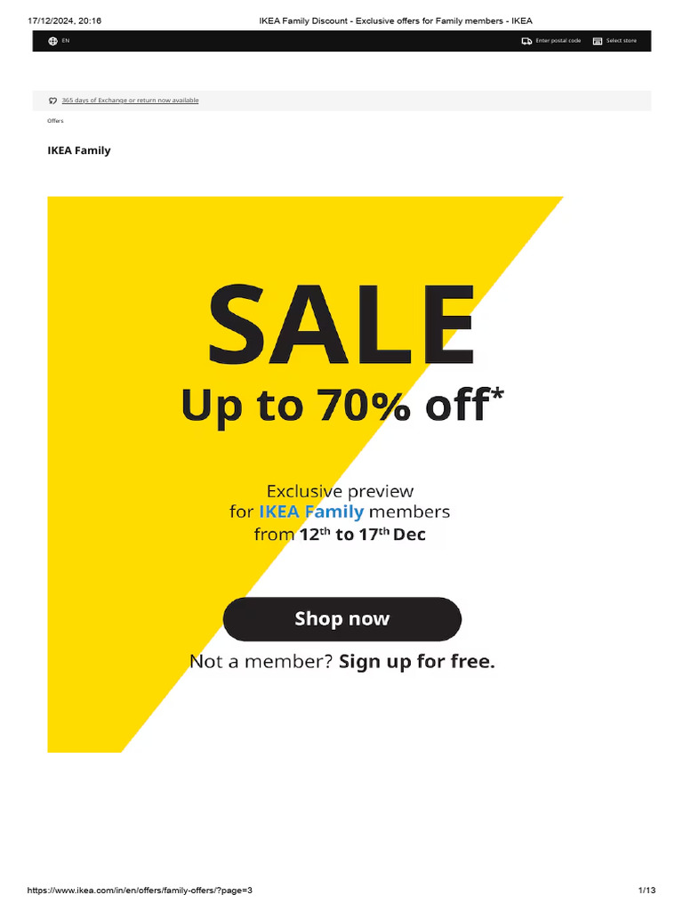 IKEA Family Discount - Exclusive offers for Family members - IKEA | PDF ...