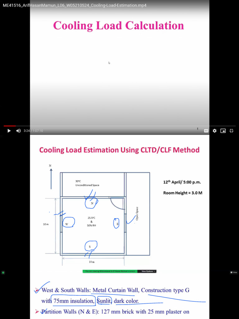 Cooling Load Calculation | PDF