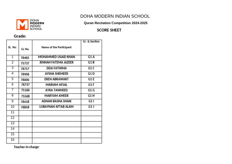 JUDGEMENT SHEET - Gr.1 | PDF