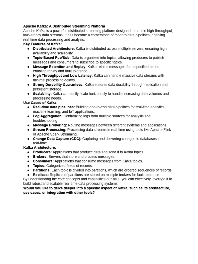 Apache Kafka Overview and Use Cases | PDF