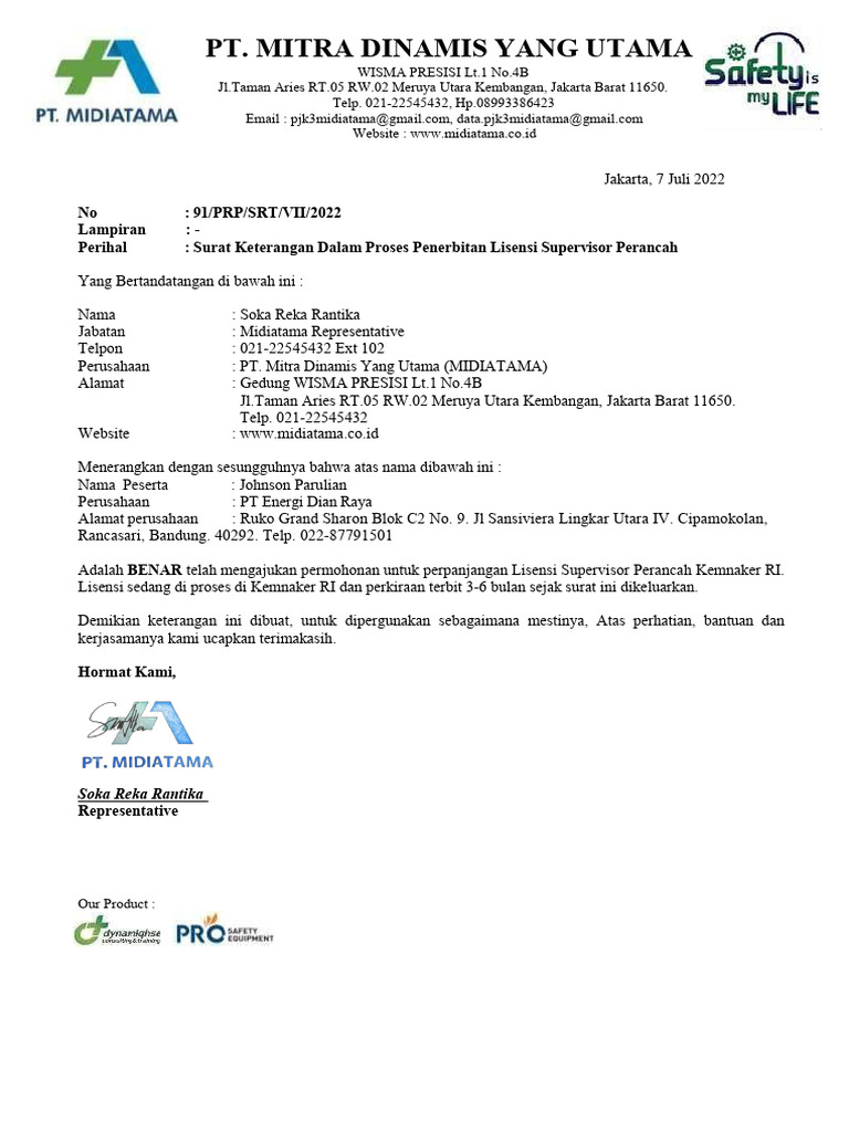 Johnson Parulian Surat Keterangan Dalam Proses | PDF