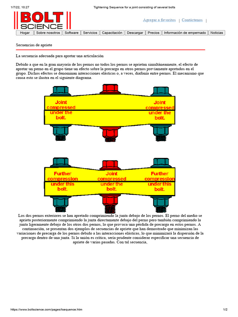 Tightening Sequence for a joint consisting of several bolts | PDF